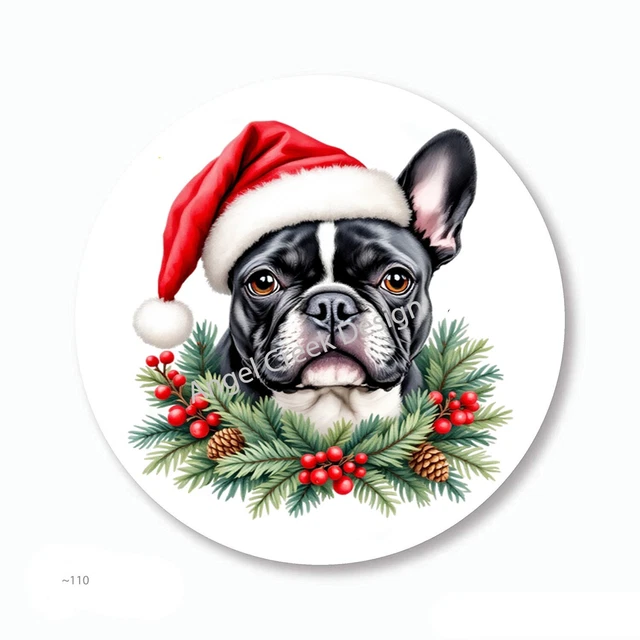 DOPASTICKER Boston Terrier Chri.Stm.As Scrapbook Stickers Dog Phone ...