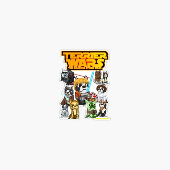 DOPASTICKER Boston Terrier Wars Sticker, Phone Sticker Water Bottle ...