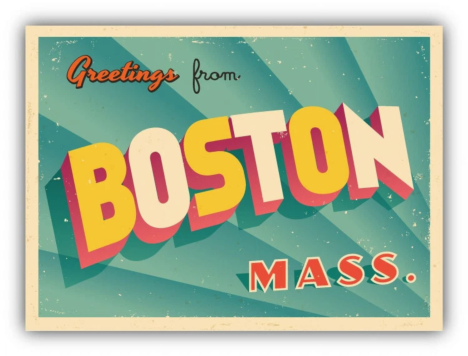 DOPASTICKER Boston Usa Retro Greetings Car Bumper Sticker Decal Gift ...