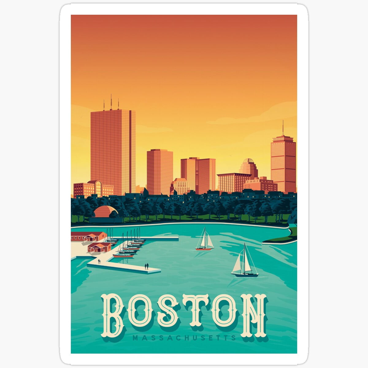 DOPASTICKER Bostonmassachusetts Sticker Birthday Gifts - Decorative ...