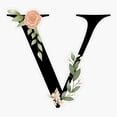 DOPASTICKER Botanical Letter V Sticker, Phone Sticker Car Stickers ...
