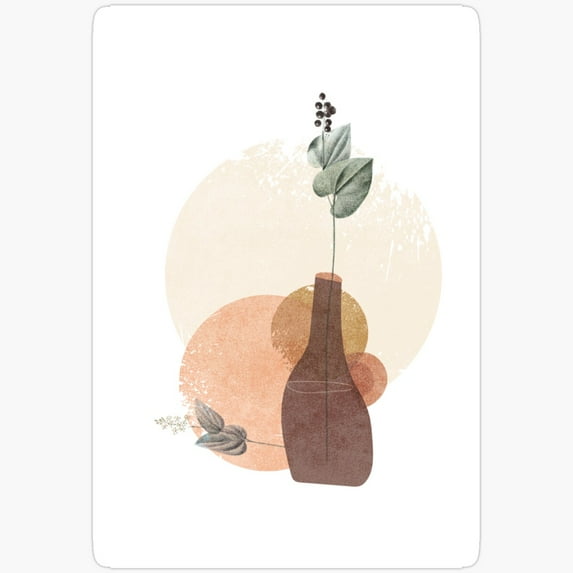 DOPASTICKER Botanical Vase Sticker Waterproof Sticker For Water Bottles ...
