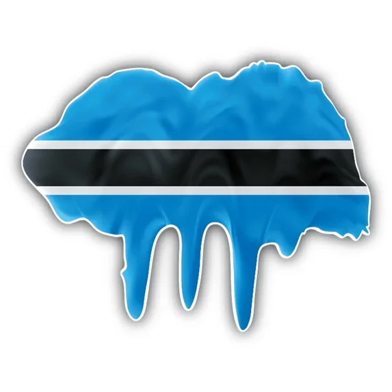 DOPASTICKER Botswana Flag Blot Sticker Decal Phone Decal Water Bottle ...