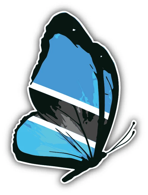 DOPASTICKER Botswana Flag Butterfly Sticker Decal Phone Decal Water ...