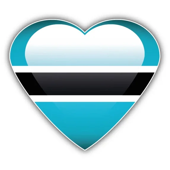 DOPASTICKER Botswana Flag Heart Sticker Decal Phone Decal Water Bottle ...