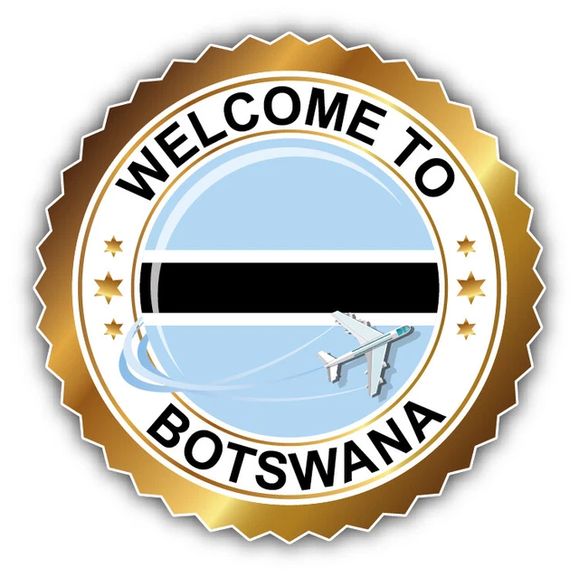 DOPASTICKER Botswana Flag Welcome Label Sticker Decal Phone Decal Water ...