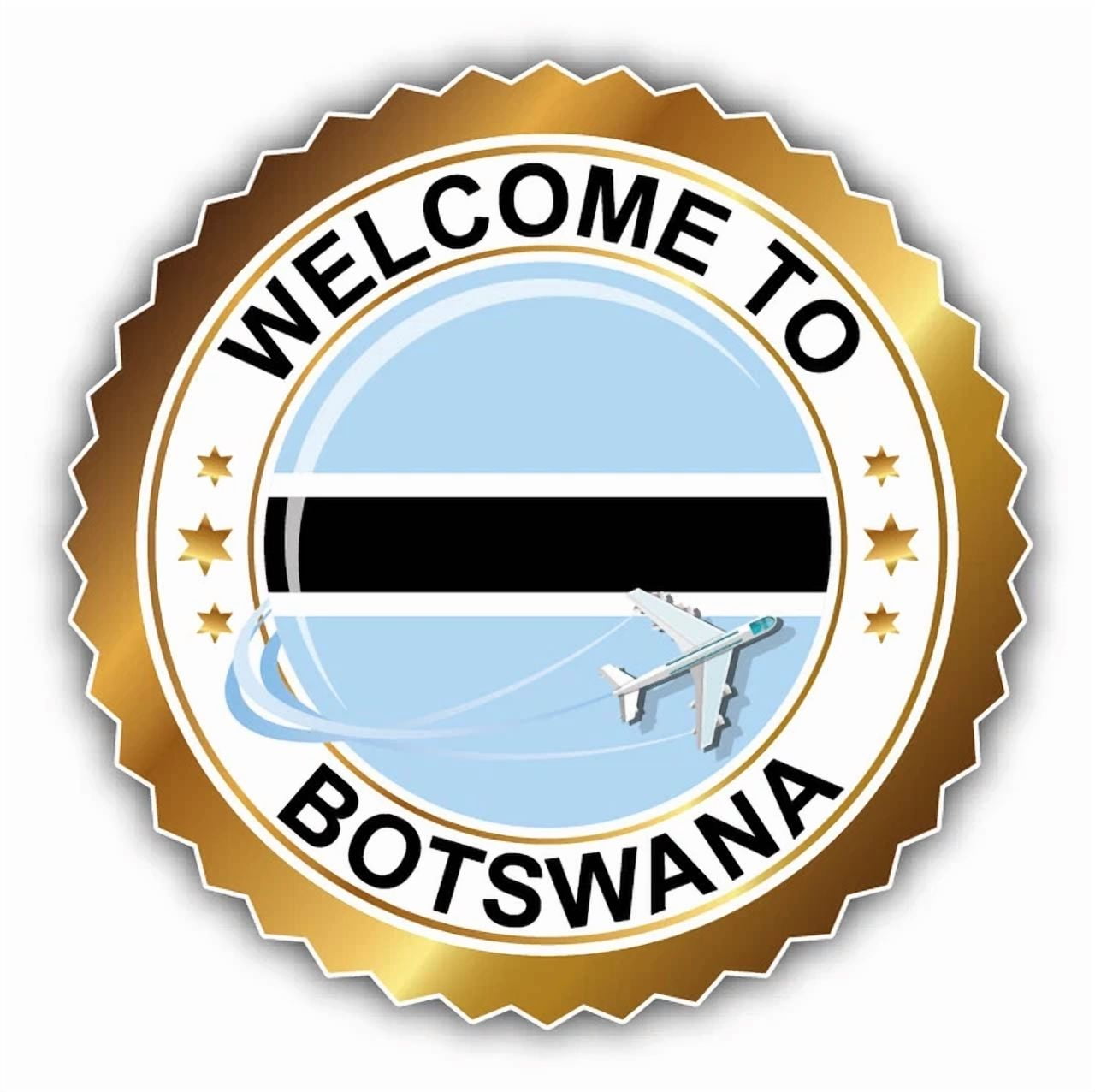 DOPASTICKER Botswana Flag Welcome Label Sticker Decal Phone Decal Water ...