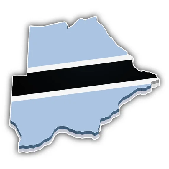 DOPASTICKER Botswana Map Flag Sticker Decal Phone Decal Water Bottle ...