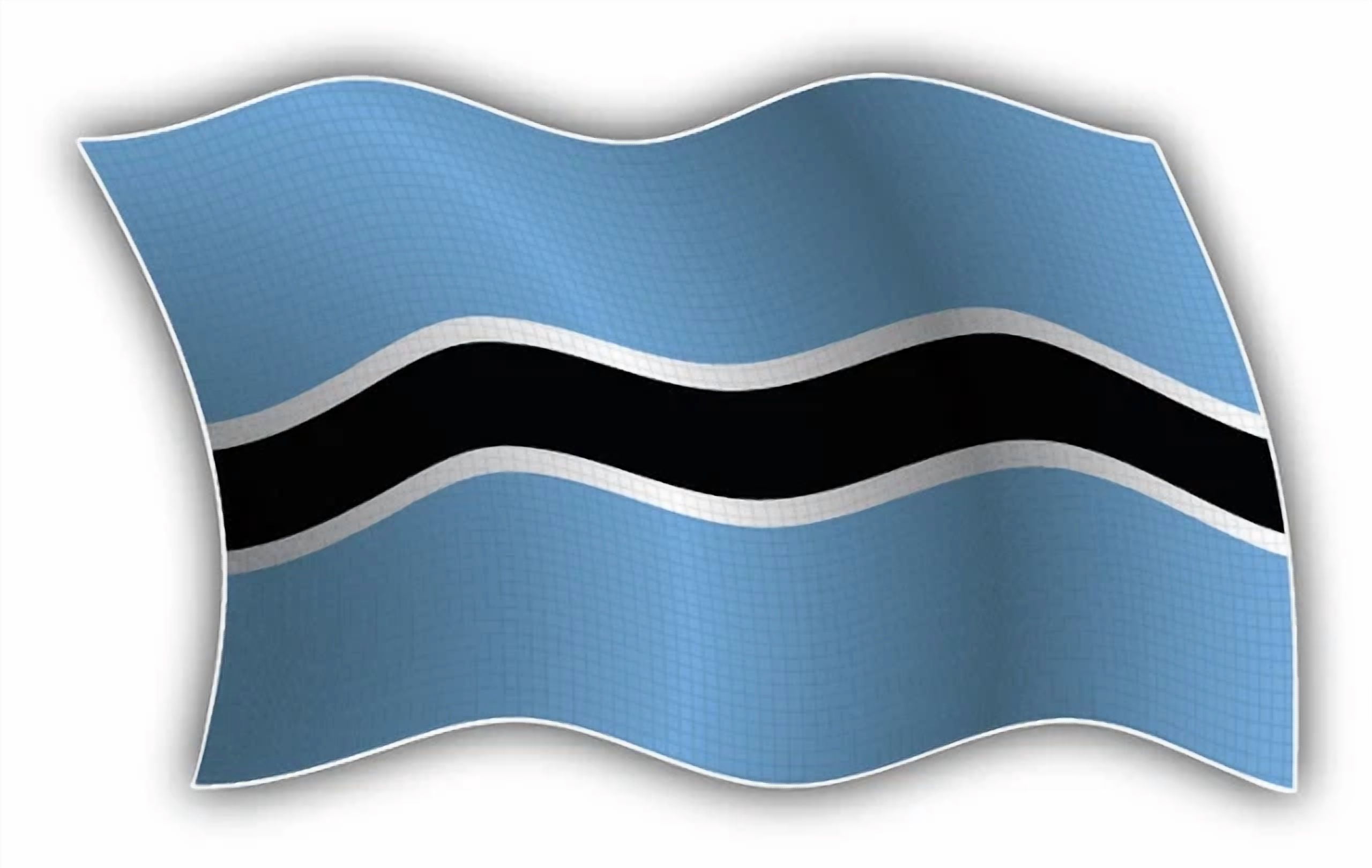 DOPASTICKER Botswana Wavy Flag Sticker Decal Phone Decal Water Bottle ...