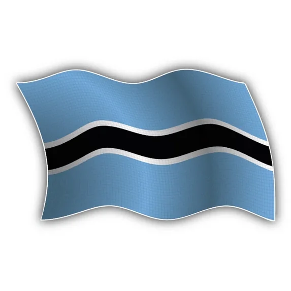 DOPASTICKER Botswana Wavy Flag Sticker Decal Phone Decal Water Bottle ...