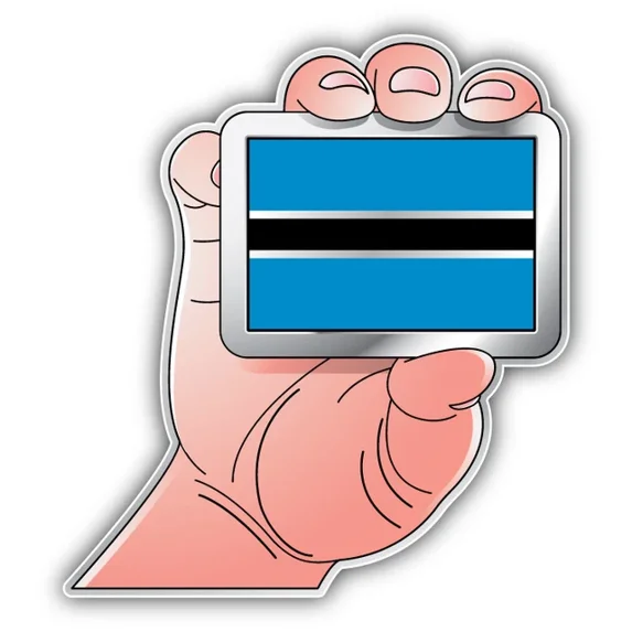 DOPASTICKER Botswana World Flag Hand Sticker Decal Phone Decal Water ...