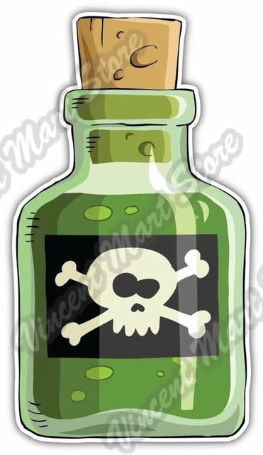 DOPASTICKER Bottle Poison Venom Skull Crossbones Gift Car Sticker Decal ...