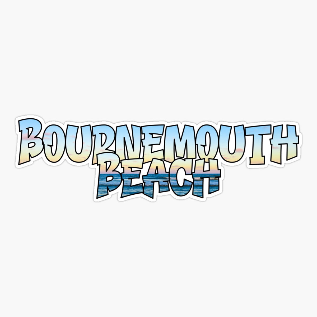 DOPASTICKER Bournemouth Beach Logo Sticker, Phone Sticker Car Sticker ...