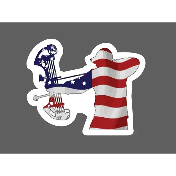 DOPASTICKER Bow Hunter Sticker Usa Flag American Hunting Outdoors ...