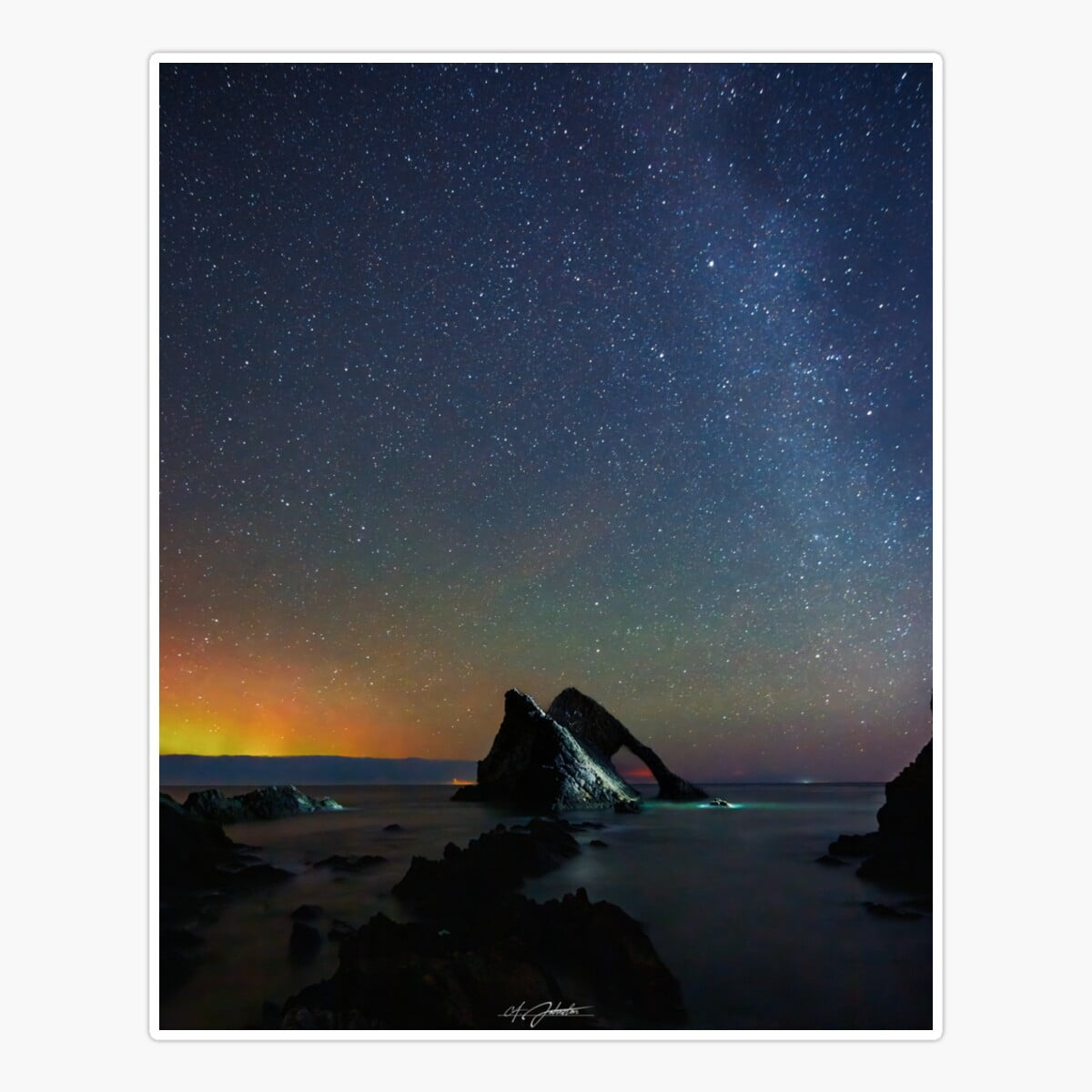 DOPASTICKER Bow Iddle Rock Night Sky Sticker, Phone Sticker Car Sticker ...