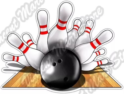 DOPASTICKER Bowling Crash Pin Pins Ball Game Sport Car Sticker Decal ...