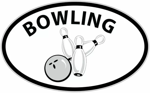 DOPASTICKER Bowling Lanes Sport Oval Car Window Sticker Decal Phone ...