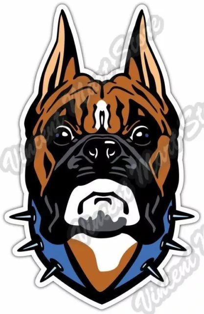 DOPASTICKER Boxer Head Active Dog Breed Pet Car Window Sticker Decal ...