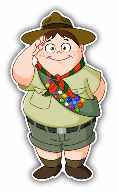 DOPASTICKER Boy Scout Happy Cartoon Sticker Decal Phone Decal Water ...