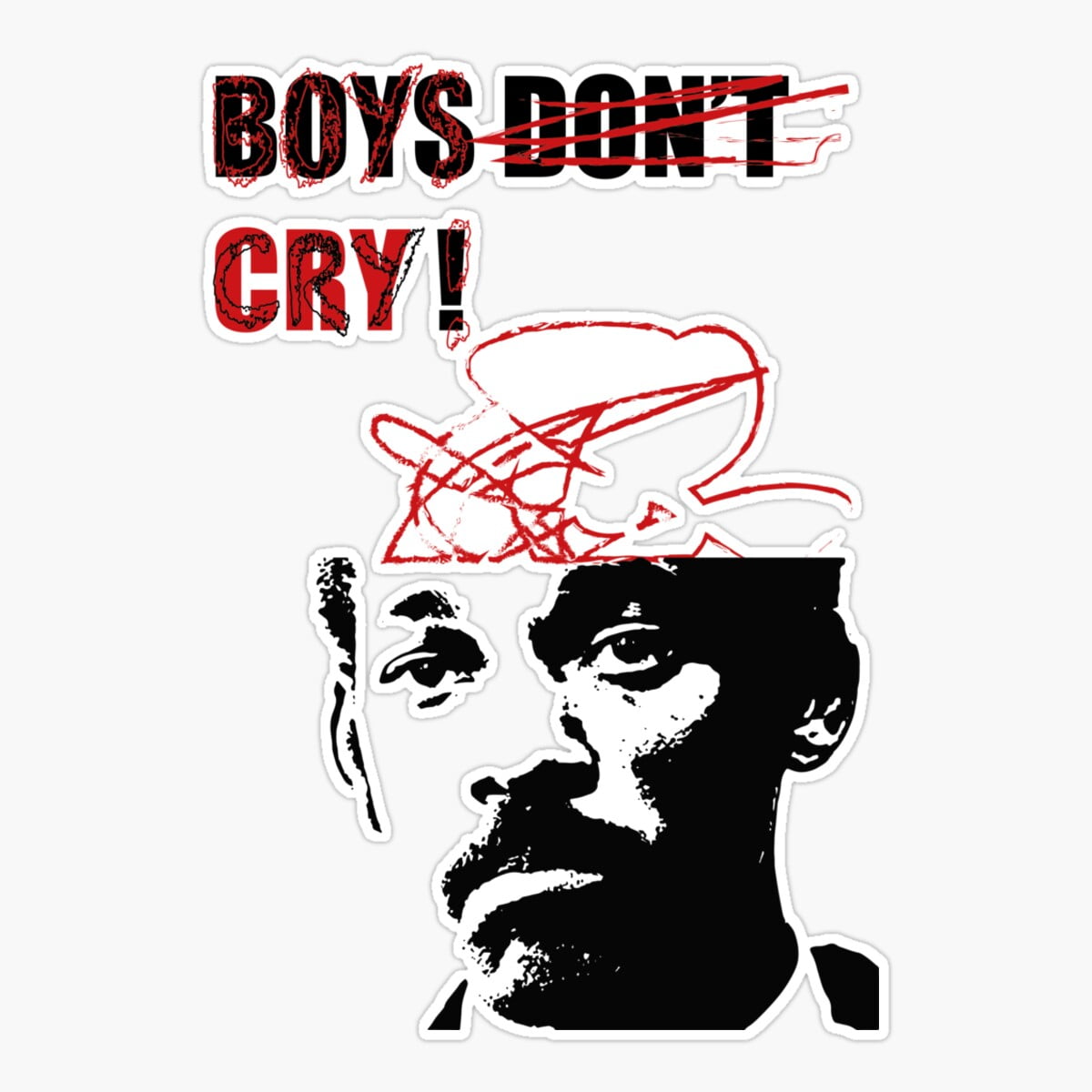 DOPASTICKER Boys Don'T Cry Sticker, Phone Sticker Water Bottle Sticker ...