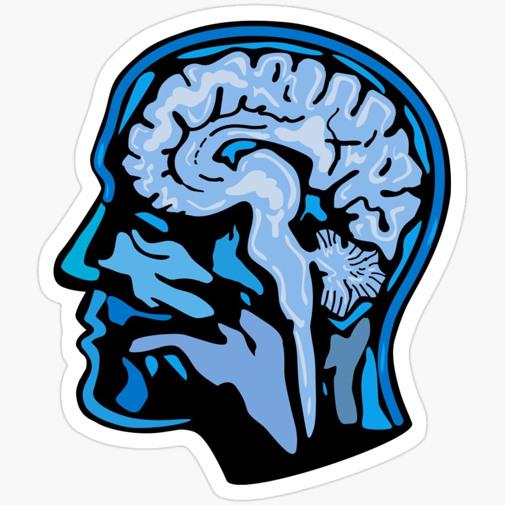 DOPASTICKER Brain Scanning Imaging Side Sticker Phone Decal Water ...