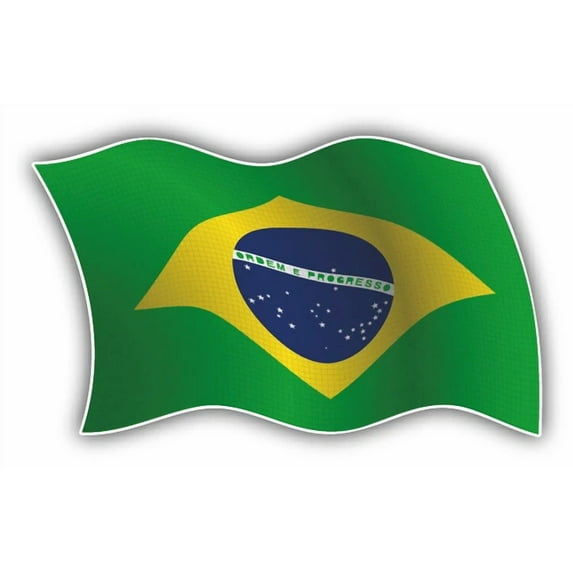 DOPASTICKER Brasil Wavy Flag Sticker Decal Phone Decal Water Bottle ...