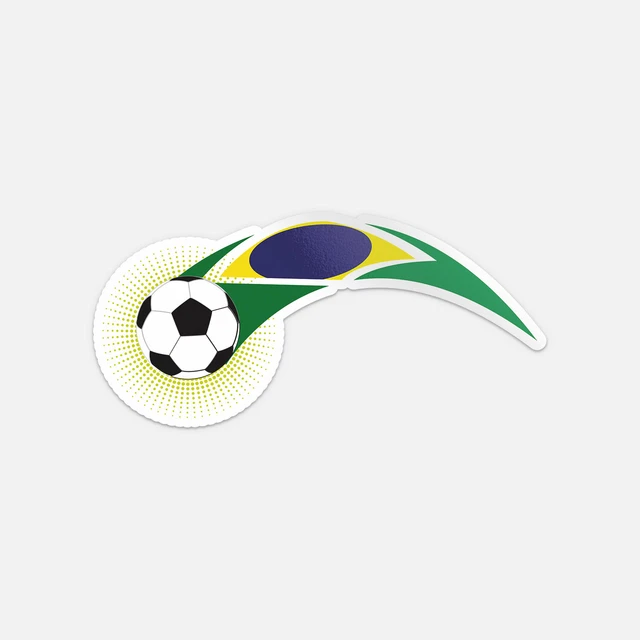 DOPASTICKER Brasil World Cup Art Flag Shine Football Soccer Sport ...