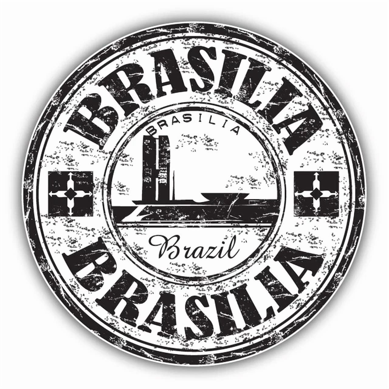 DOPASTICKER Brasilia Brazil Grunge Rubber Travel Sticker Decal Phone ...