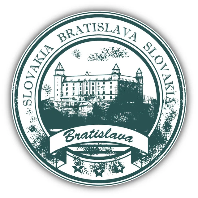 DOPASTICKER Bratislava City Slovakia Grunge Travel Stamp Sticker Decal ...
