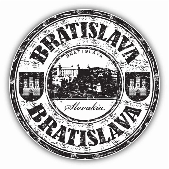 DOPASTICKER Bratislava Slovakia Grunge Travel Sticker Decal Phone Decal ...
