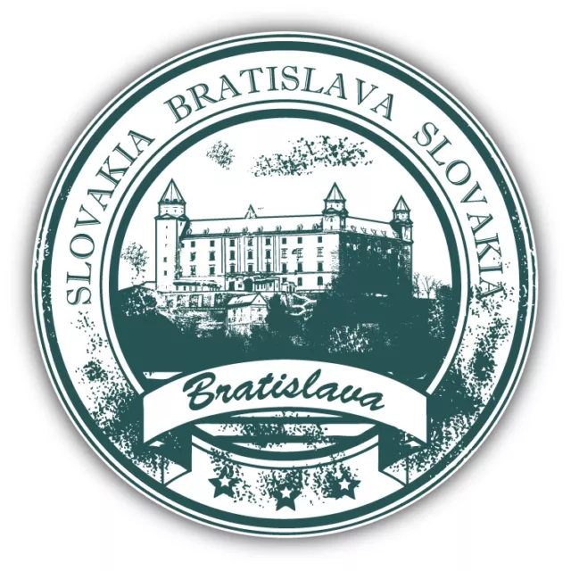 DOPASTICKER Bratislava Slovakia Rubber Travel Bumper Sticker Decal ...