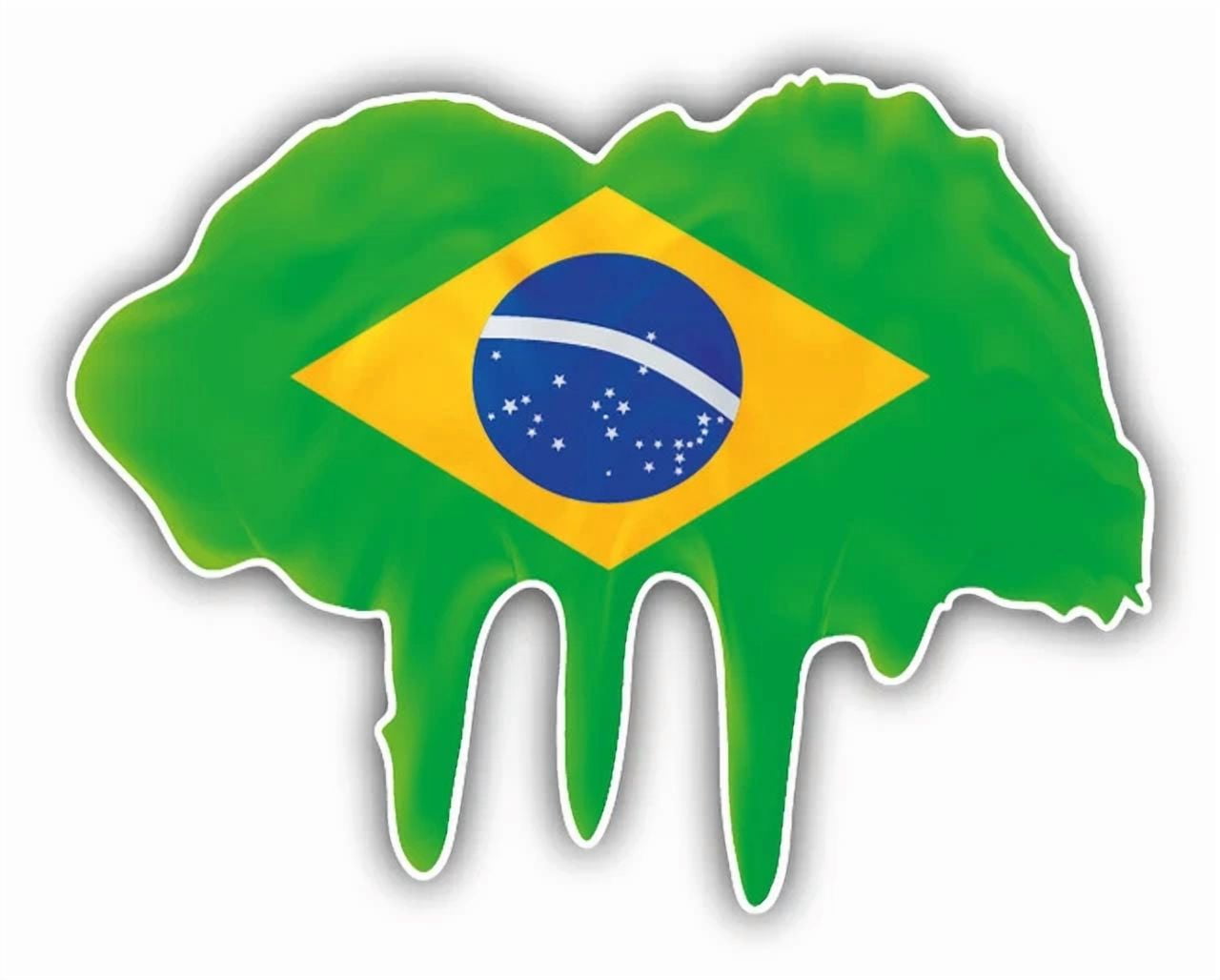 DOPASTICKER Brazil Flag Blot Car Sticker Phone Water Bottle Stickers ...