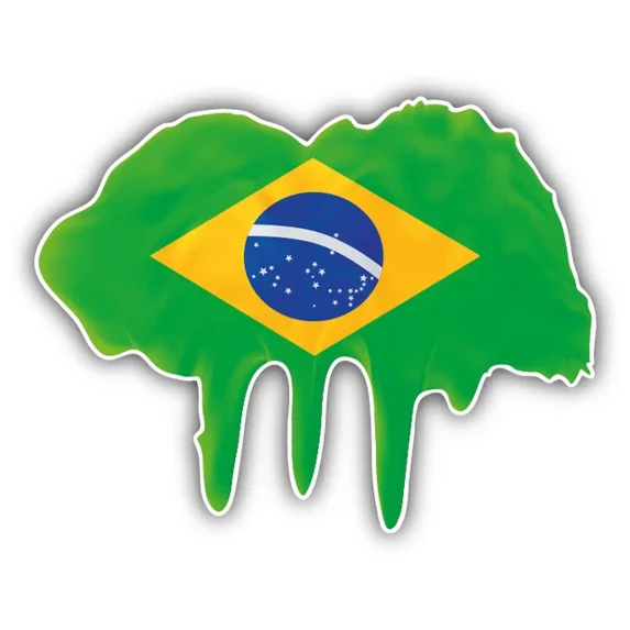 DOPASTICKER Brazil Flag Blot Sticker Decal Phone Decal Water Bottle ...