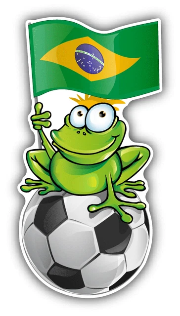 DOPASTICKER Brazil Flag Frog Soccer Car Sticker Phone Decal Water ...