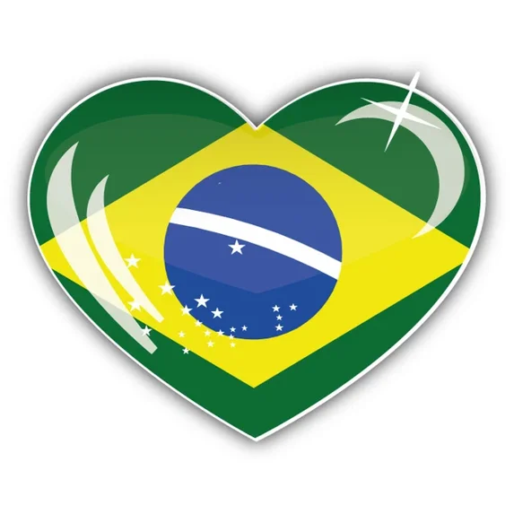 DOPASTICKER Brazil Flag Heart Sticker Decal Phone Decal Water Bottle ...