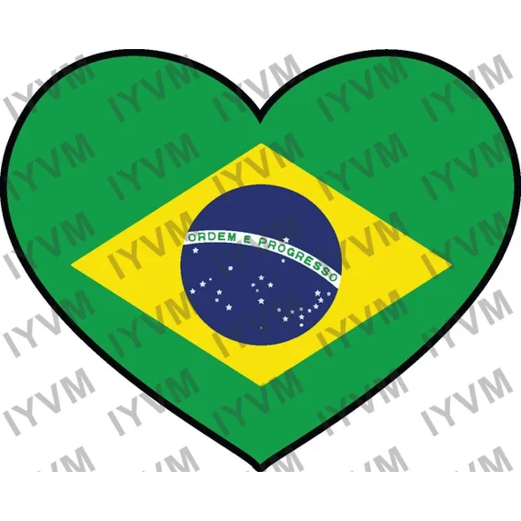 DOPASTICKER Brazil Flag Heart Sticker Decal Phone Decal Water Bottle ...