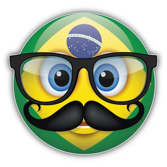DOPASTICKER Brazil Flag Smiley Sticker Decal Phone Decal Water Bottle ...