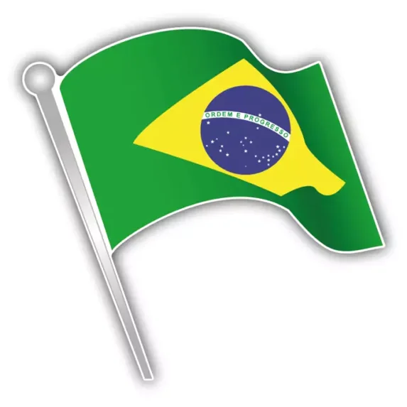 DOPASTICKER Brazil Flag Stick Sticker Decal Phone Decal Water Bottle ...