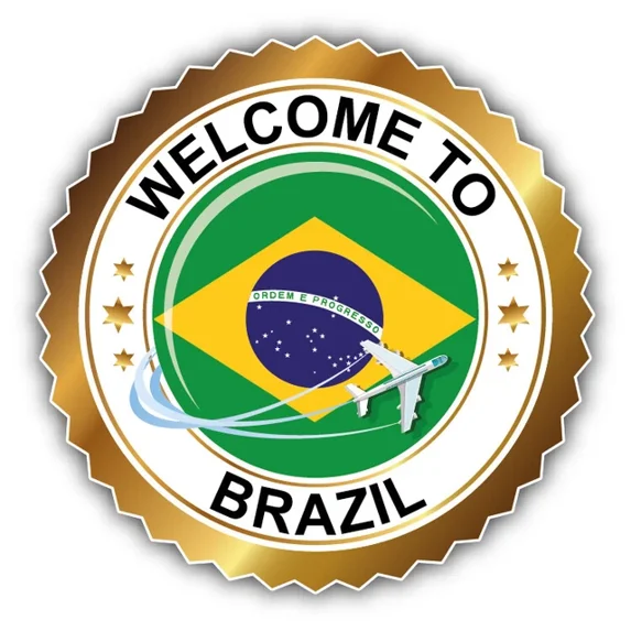 DOPASTICKER Brazil Flag Welcome Label Sticker Decal Phone Decal Water ...