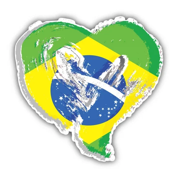 DOPASTICKER Brazil Grunge Heart Flag Car Sticker Phone Water Bottle ...