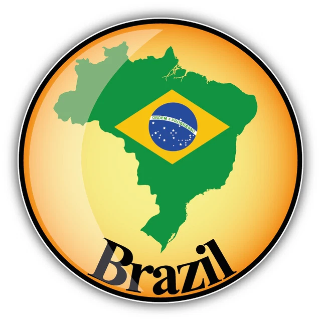 DOPASTICKER Brazil Map Flag Label Sticker Decal Phone Decal Water ...