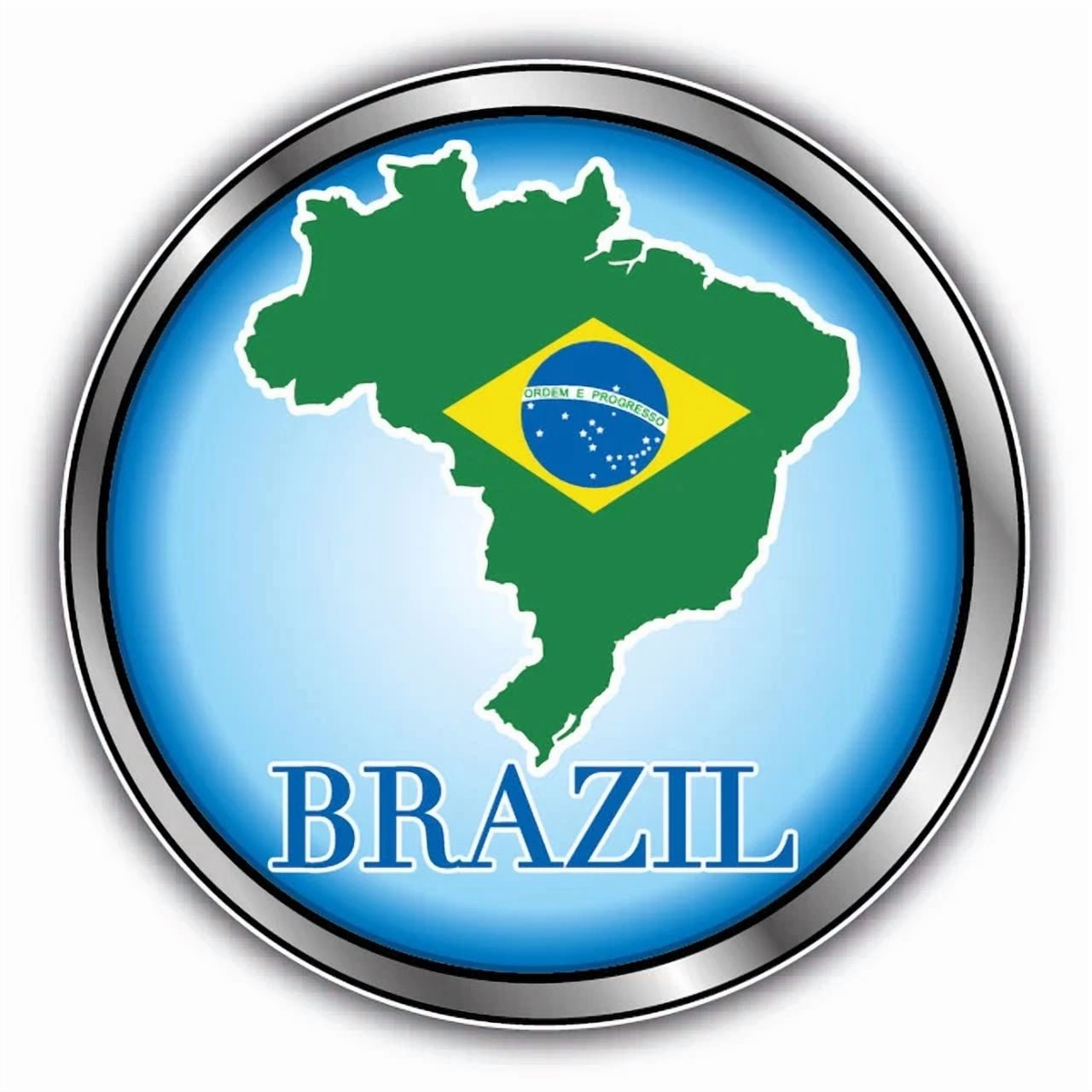 DOPASTICKER Brazil Map Flag Sticker Decal Phone Decal Water Bottle ...