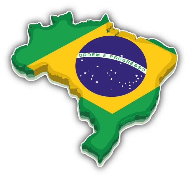 DOPASTICKER Brazil Map Flag Sticker Decal Phone Decal Water Bottle ...