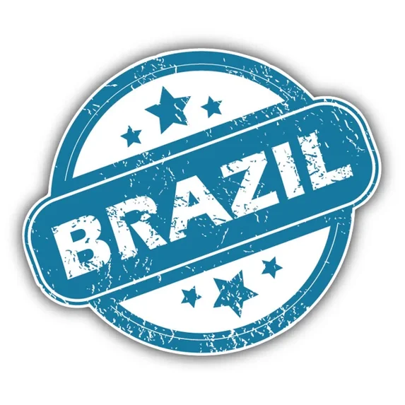 DOPASTICKER Brazil Stamp Sticker Decal Phone Decal Water Bottle ...
