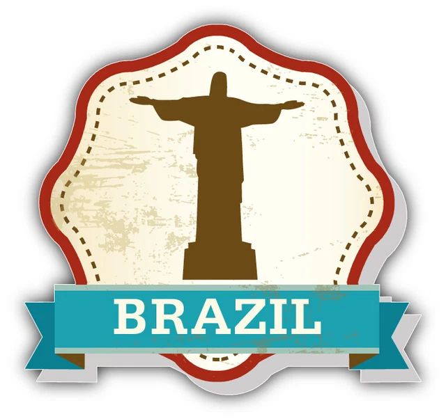DOPASTICKER Brazil Vintage Grunge Vacation Travel Label Sticker Decal ...