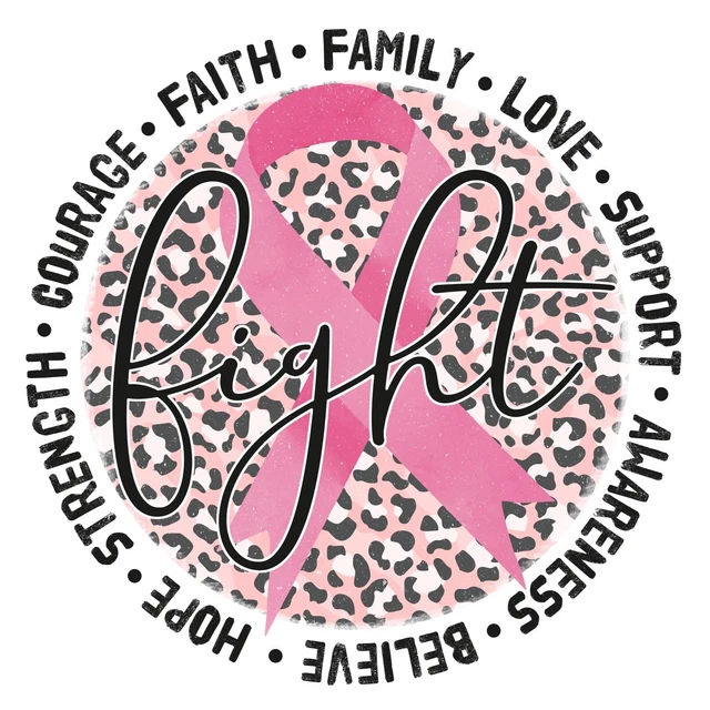 DOPASTICKER Breast Cancer Sticker Fight Pink Ribbon Faith Courage ...