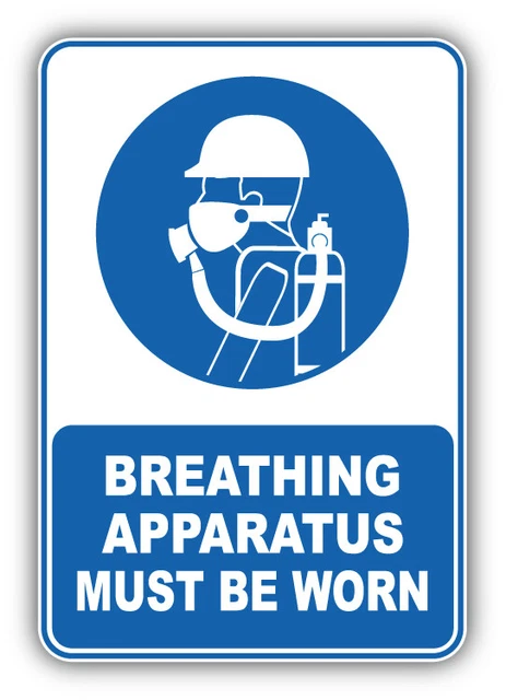DOPASTICKER Breathing Apparatus Must Be Worn Mandatory Sign Sticker ...