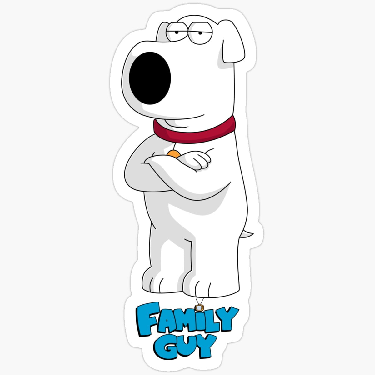 DOPASTICKER Brian The Dog Sticker, Waterproof Decal For Pet Lovers ...