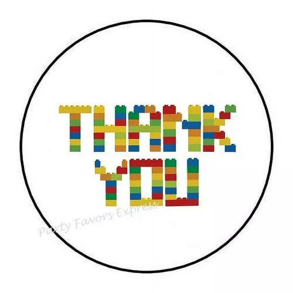 DOPASTICKER Brick Building Blocks Thank You Decor Stickers For Bottles ...