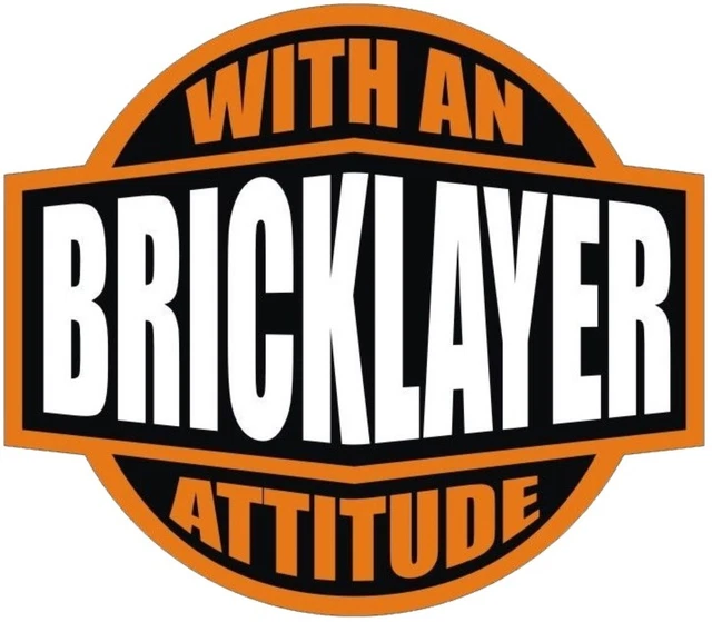 DOPASTICKER Bricklayer With An Attitude Sticker Hard Hat Sticker Phone ...